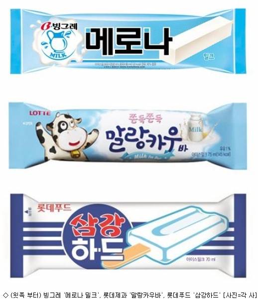 빙과업계 부드러운 밀크 바 제품 출시 봇물