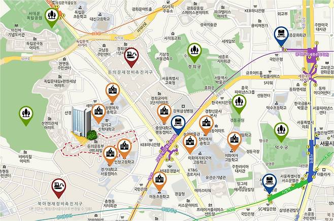 서대문구 냉천동 돈의문센트레빌 젊은 신혼부부 문의 증가