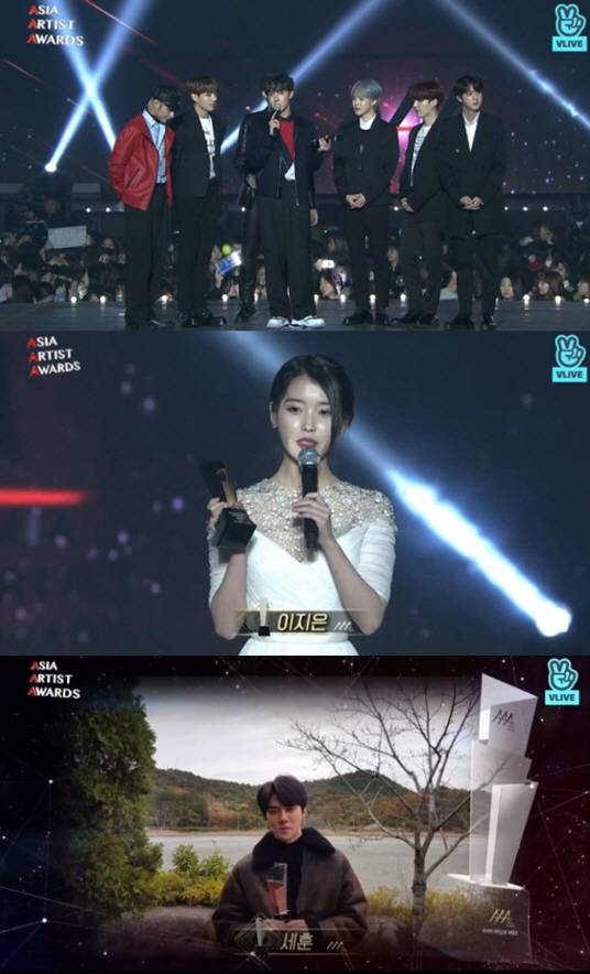 [2018 AAA] 방탄소년단·아이유·엑소 세훈, 100% 팬투표 인기상 수상