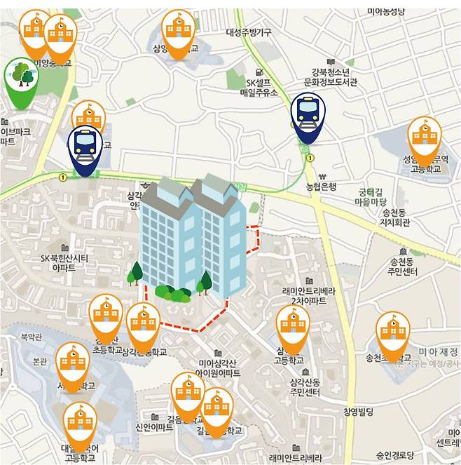 개발 강세 강북구 미아 뉴타운 두산위브트레지움 눈길