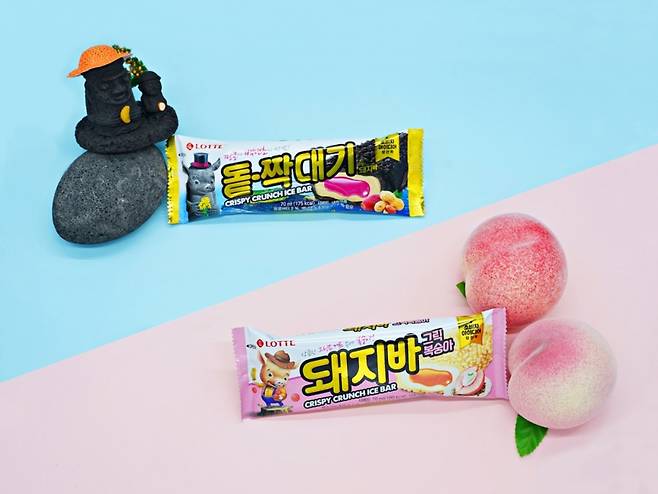 신상품라운지 롯데푸드 이색 돼지바 출시제주 특색과 복숭아 담았다