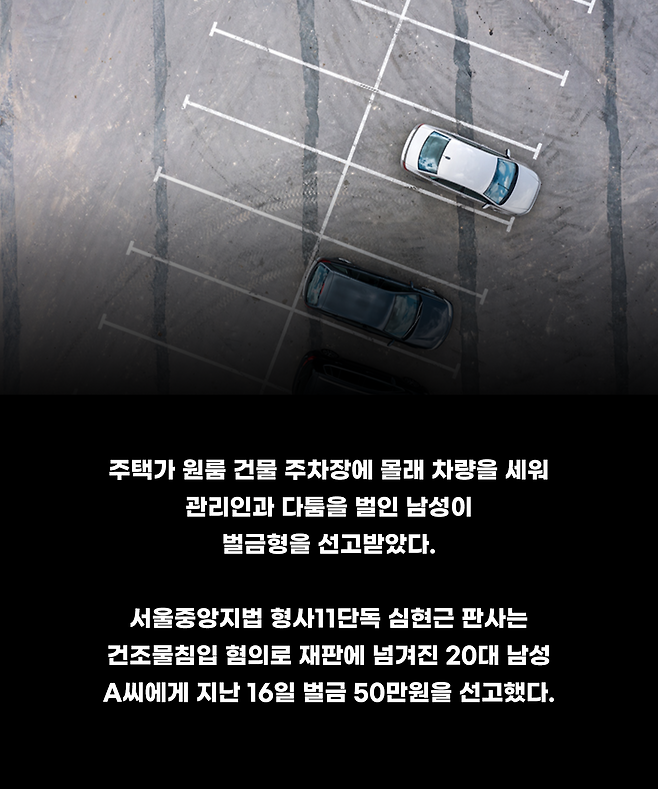 남의 집에 몰래 주차 1시간만에 나타난 남성의 최후 법과생활
