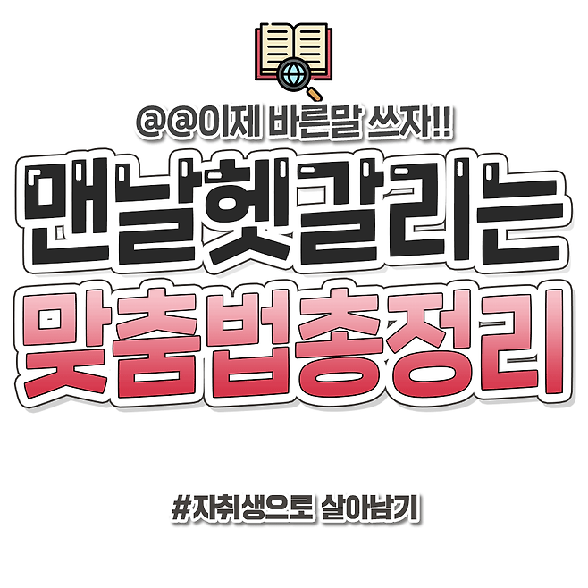 한국인들이 가장 많이 틀리는 맞춤법 싹 다 정리 자취생으로 살아남기
