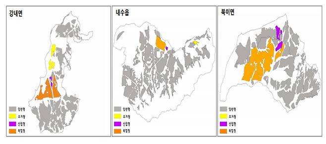 청주시 내수·강내·북이 성장관리구역 지정건폐율·용적률 완화