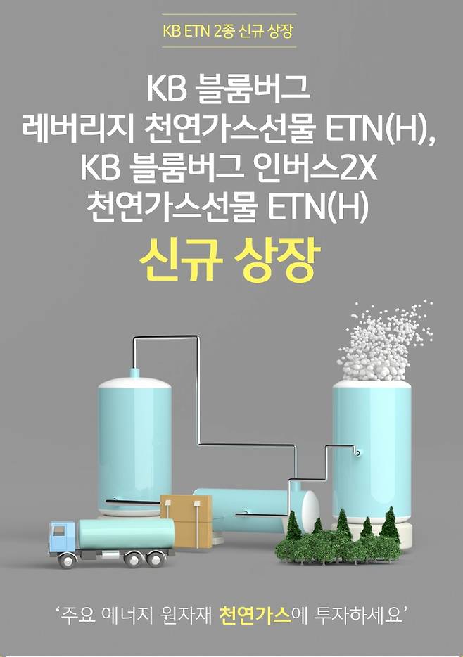 KB證, 천연가스 선물 ETN 2종 신규상장