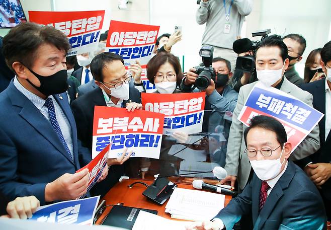 여야 이재명 수사 대치법사위 또 파행할까 오늘의 국감
