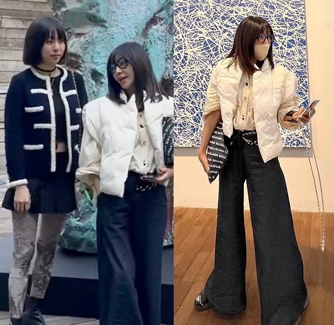황신혜 ‘패딩 Vs 트위드 딸 이진이와 모녀 나들이룩 ‘스타일 멋져 패션엔