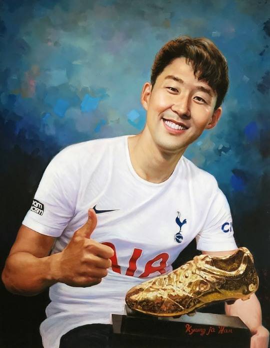 한국 축구 에이스 손흥민 유화 그림으로 만난다한국미술진흥원 2022 Fifa 카타르 월드컵 특별초대 손흥민 영광의