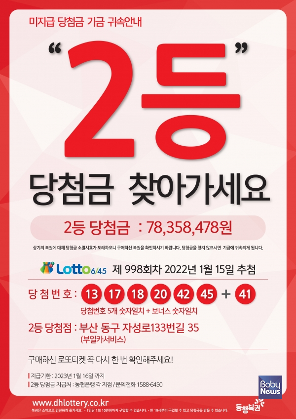 나타나지 않는 로또복권 1등 당첨자 한 달 뒤면 20억 당첨금 지급기한 종료