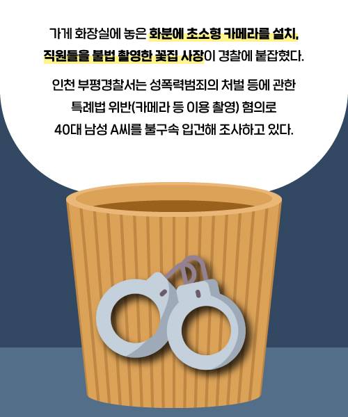 수상한 꽃집 화장실 화분초소형 카메라 숨긴 범인은 법과생활