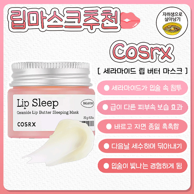 겨울철 입술 각질 싹 없애주는 립마스크 추천서 자취생으로 살아남기
