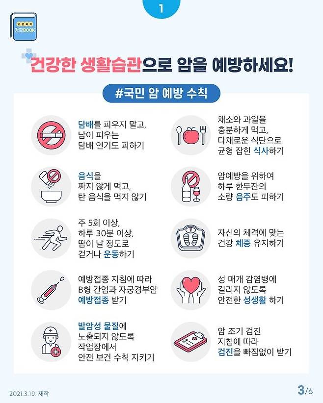 평택시 보건소 암 예방 생활수칙 캠페인 등 홍보
