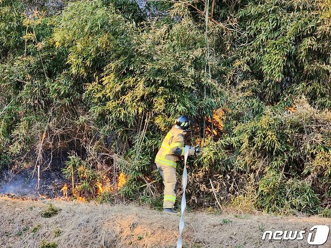 건물 8채 불에 타충남 홍성 3단계 산불 주택가 차단 총력