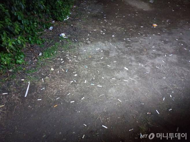 더러워 흡연부스 있어도 외면한강공원 바닥엔 담배꽁초 한가득