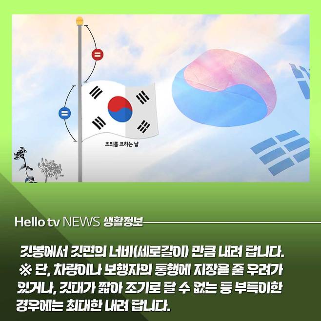 애국선열을 추모하는 현충일 알맞는 국기 게양 방법은 지역연구소 지랩