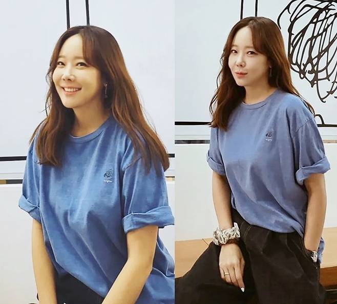 소유진 롤업 티셔츠 굿 무심한듯 세련된 오버핏 티셔츠 출근룩 패션엔