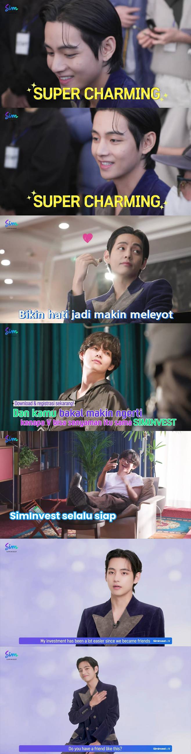 'SUPER CHARMING' 방탄소년단 뷔, 겸손→노력 '광고 천재'