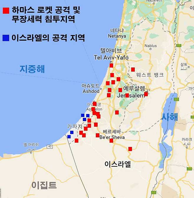 하마스 공격으로 이스라엘 측 400명 사망·2000명 부상