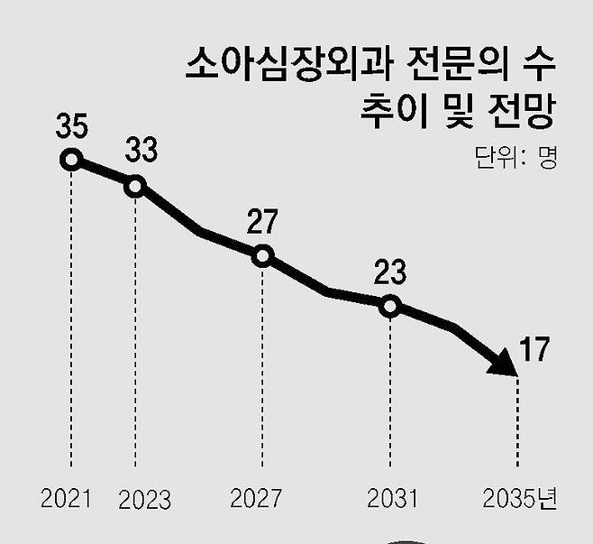 단독 소아청소년 심장 환자 수술의사 국내 33명뿐 2035년엔 17명만 남아”