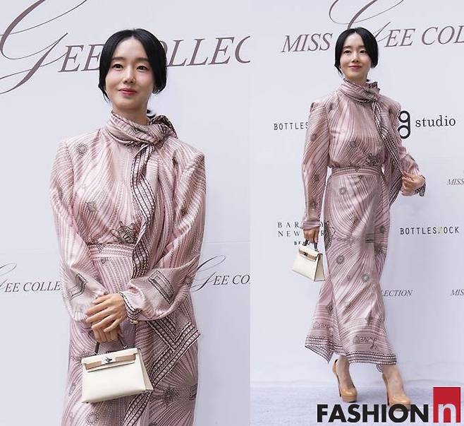 이정현 사모님의 우아한 외출 스카프 원피스룩 청담동 나들이 패션엔