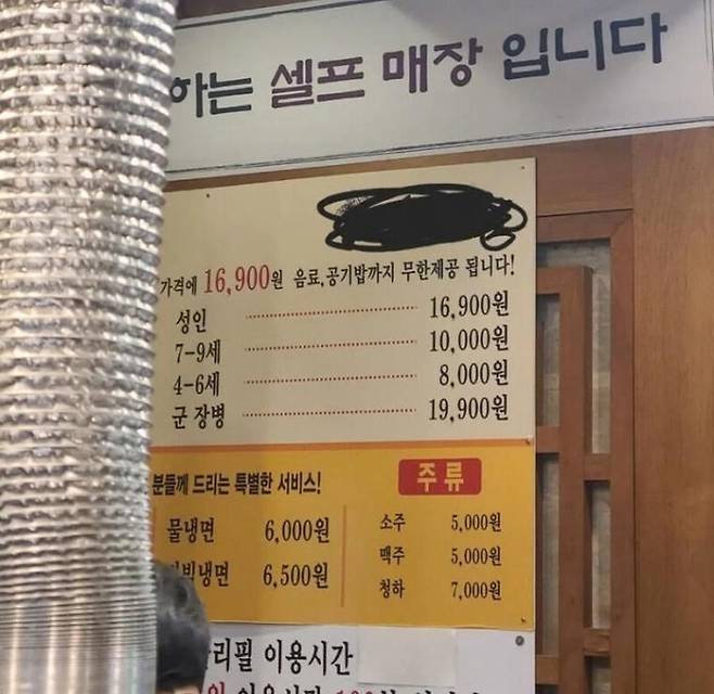 軍 장병은 3000원 더 내라”가격 차별한 무한리필 고깃집 사장 E글e글