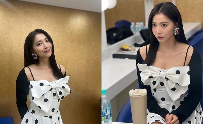 오윤아 도트 리본 원피스 입고 동안 미모 뽐내 라이프 뉴세이