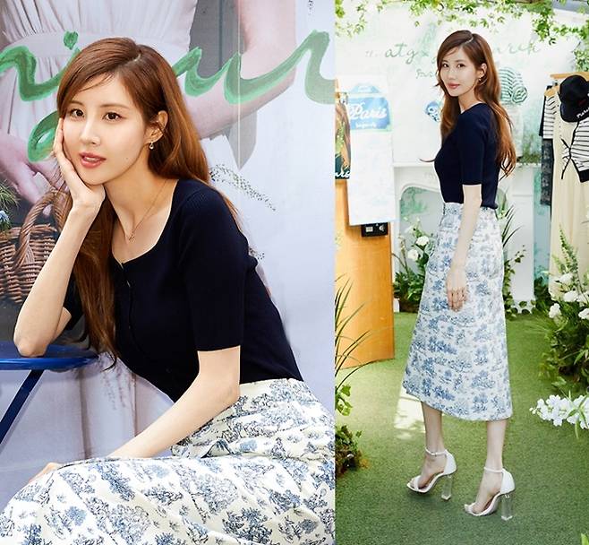 소녀시대 서현 성수동 난리난 패턴 스커트 우아한 올드머니 섬머룩 패션엔