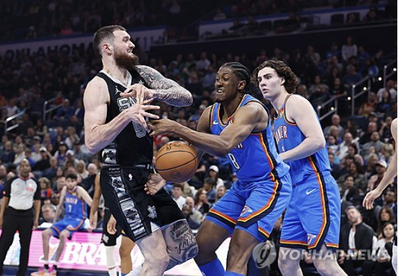 Nba Sga·기디 앞세운 오클라호마시티 웸반야마 빠진 Sas 대폭격38점 차 대승