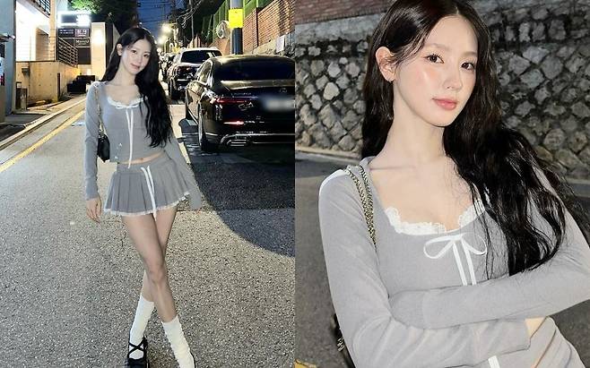 여자아이들 미연 초미니 스커트 입었네인형으로 착각하겠어