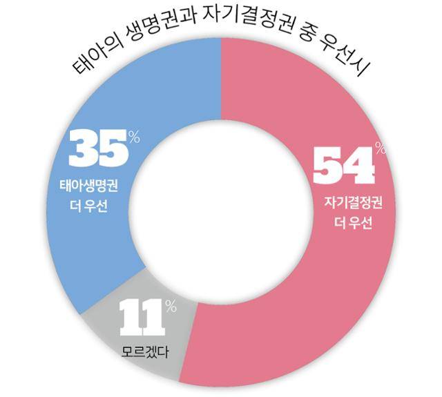 낙태죄 폐지 5년 혼란 여전···자기결정권 우선 54 Vs 태아 생명권 35 여론 속의 여론