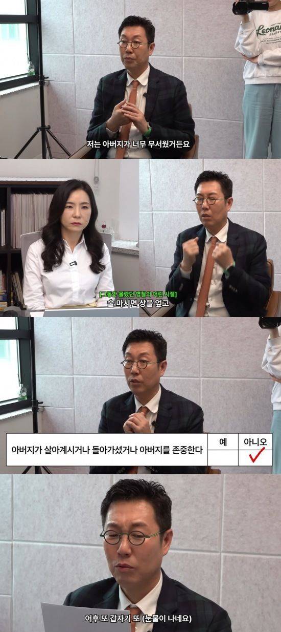 김영철 아버지 너무 무서웠다술 마시면 상 엎어 눈물