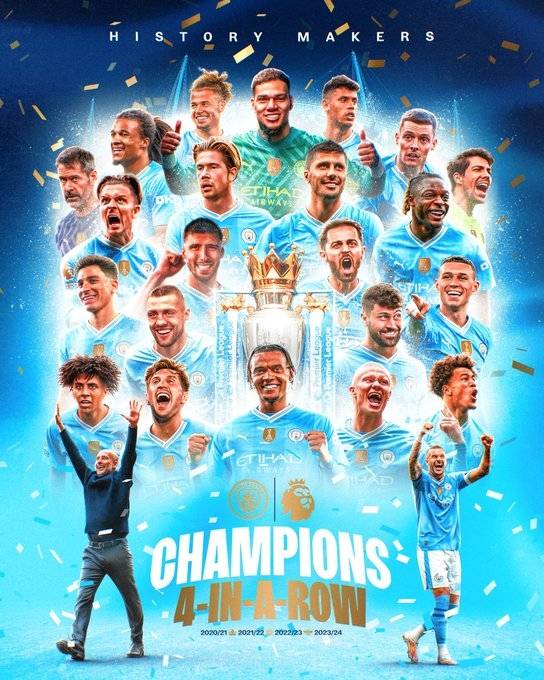 ‘epl 최초 4연패 달성 맨시티 ‘포든 멀티골 앞세워 웨스트햄 3 1 꺾고 2023 24 Epl 우승