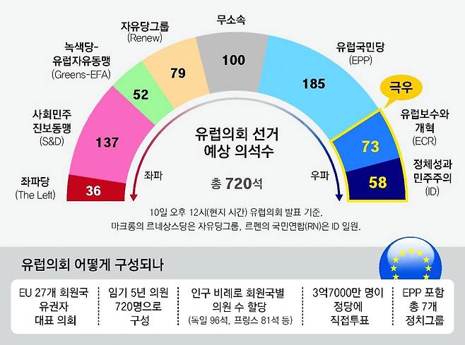 유럽의회 선거 극우 약진 Eu ‘양대 축 佛獨 집권당 제쳤다