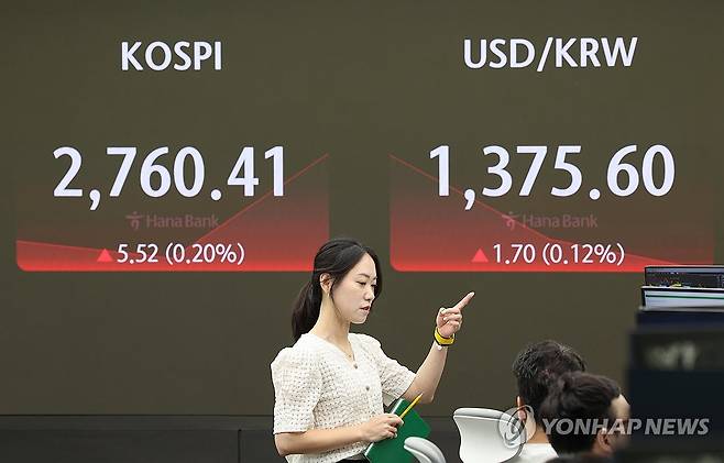 코스피 나흘째 상승 랠리 2760선 유지코스닥은 약세종합