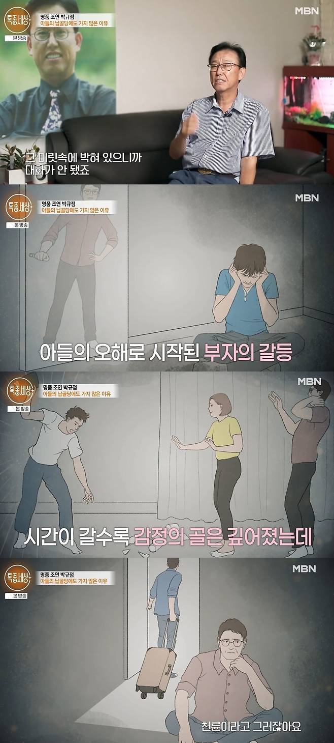 박규점 배우 에이전시 女사장들과의 연락 오해한 아들이 천륜 끊어”특종 결정적장면