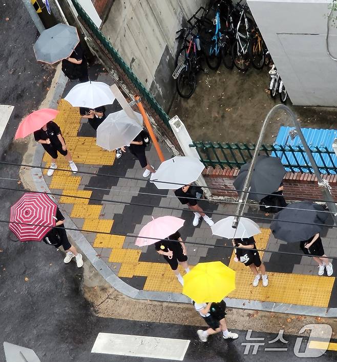 우산이 가득