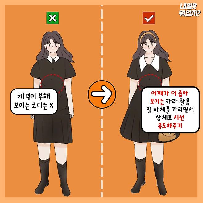 더욱더 날씬해보이게 코디하는 방법 내일 옷 뭐입지