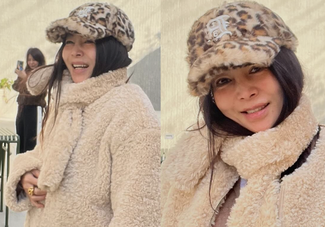 황신혜 60대 맞아 호피무늬 모자 쓰고 고급진 패션 뽐내 스타픽