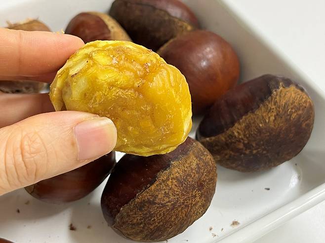 밤은 이렇게 삶으세요 맨손으로도 껍질이 쉽게 까집니다 텐바디