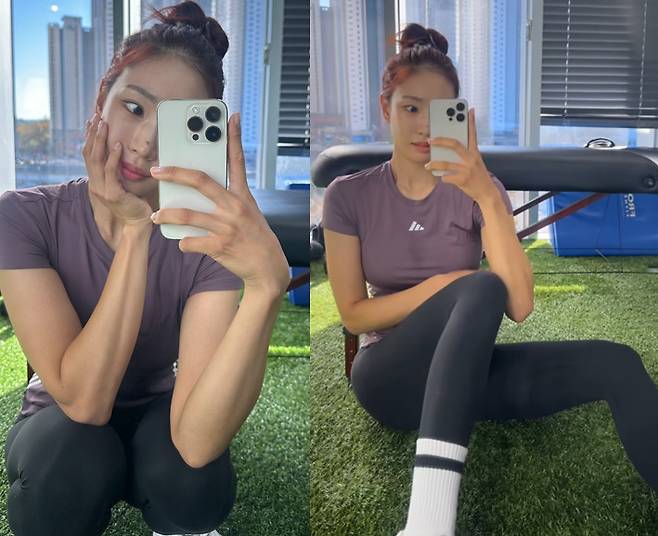 필드 여신 유현주 하체 다지는 날 마른 근육 몸매 뽐낸 애슬레저룩 스타와 패션