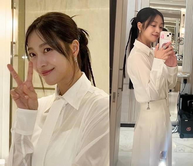 새댁 조보아 청순미는 그대로 다가오는 연말 설레임 드러난 올 화이트룩 패션엔