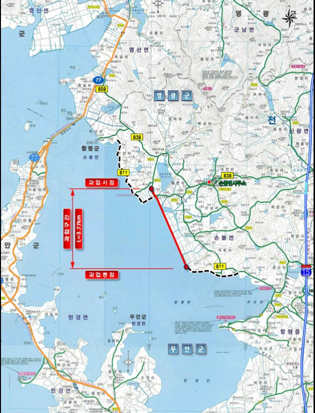 함평 해안일주도로 핵심 ‘지방도 확포장공사 본궤도
