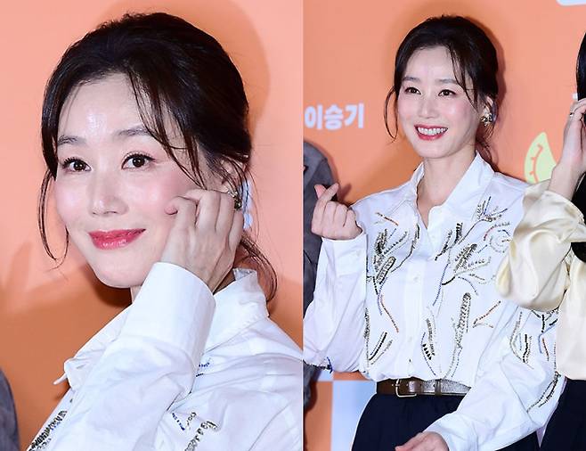 김성령 57세 맞아 눈부신 동안 미모로 자체발광 우아한 벨트 롱스커트룩 뷰티는 내운명