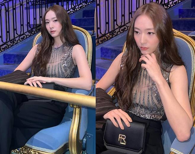 크리스탈 상하이 홀린 눈부신 시스루 우아한 자태 뽐낸 와이드 팬츠룩 뷰티는 내운명