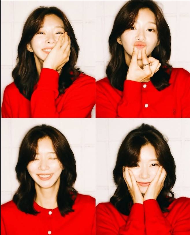 이주빈 겨울 감성의 여왕 여유로운 레드 니트 와이드 팬츠룩 뷰티는 내운명