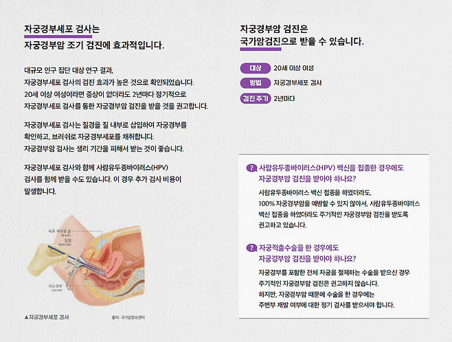10대 암 조기 진단과 예방법 자궁경부암편 국가암정보센터