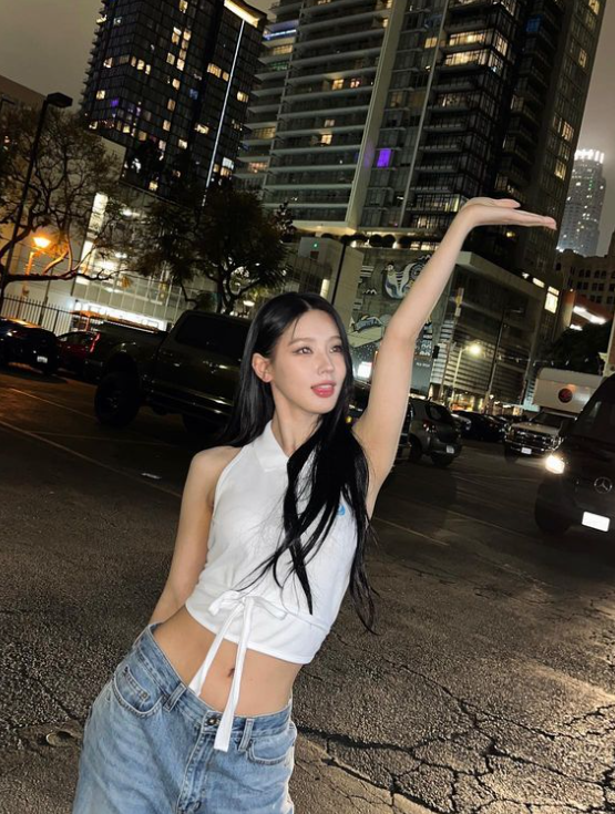 혼자 빛나네미국에서 찍힌 사진 너무 예뻐 난리난 여가수백리스룩 어썸클