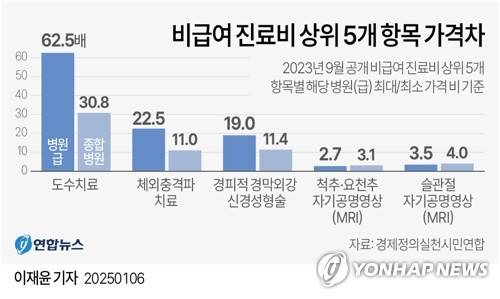 도수치료 가격차 625배까지국민 80 비급여 규제해야