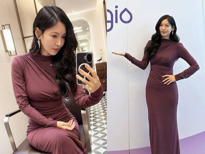 김소연 눈을 뗄 수 없는 치명적 실루엣 버건디 드레스룩으로 압도 스타와 라이프