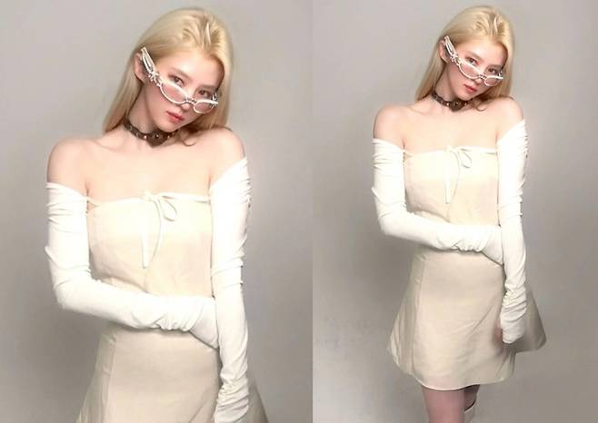 한소희 검은기 쫙 뺀 금발요정 노랑으로 물든 여리여리 미니드레스룩 뷰티는 내운명